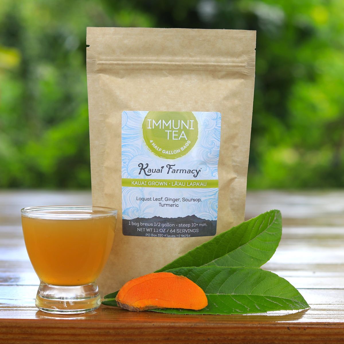 Immunitea - Turmeric, Soursop, Ginger, Loquat leaf herbal tea, Hawaii ...